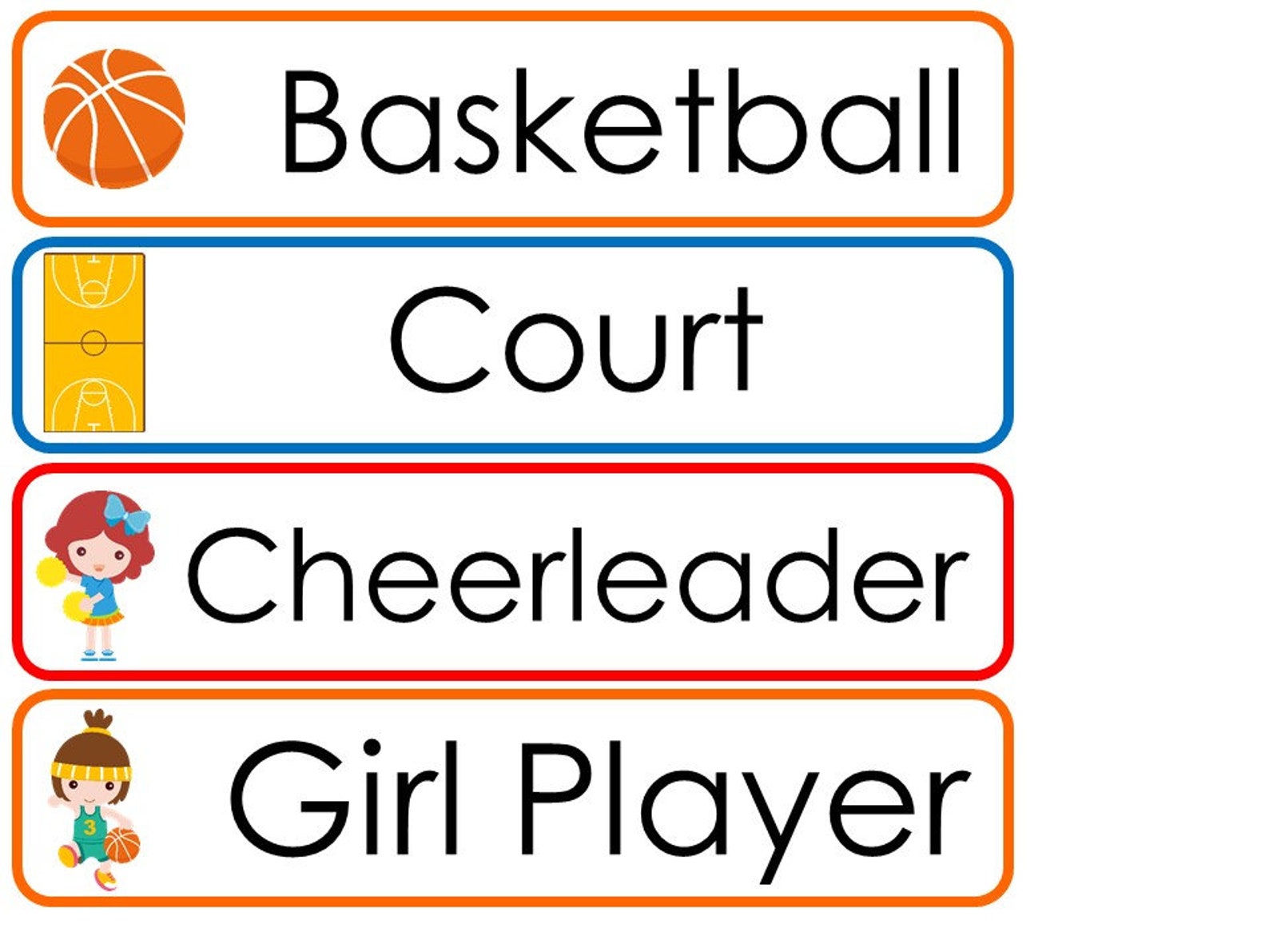 Basketball Single Week Sports Themed Word Wall Set. Classroom - Etsy
