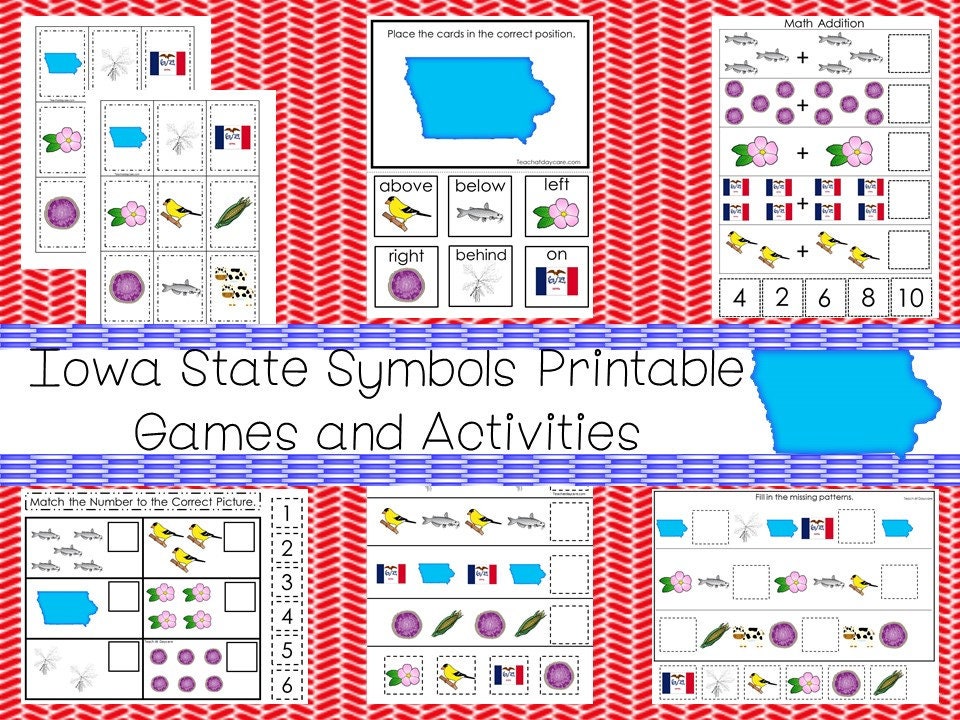 30 Iowa State Symbols themed Learning Games Download. ZIP | Etsy