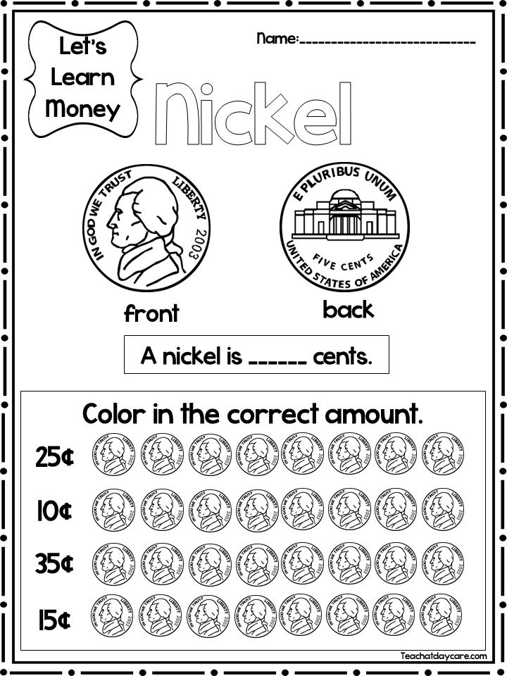 12 Printable Let's Learn Money Worksheets. Kdg.2nd Grade | Etsy UK