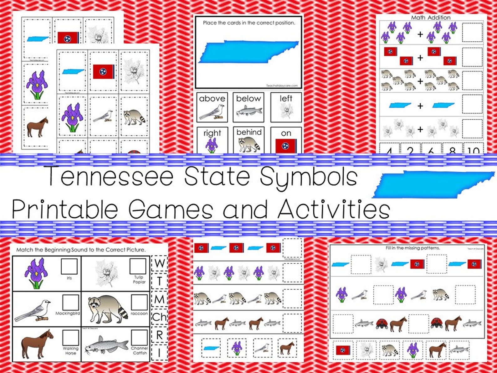 30 Tennessee State Symbols themed Learning Games Download. ZIP | Etsy
