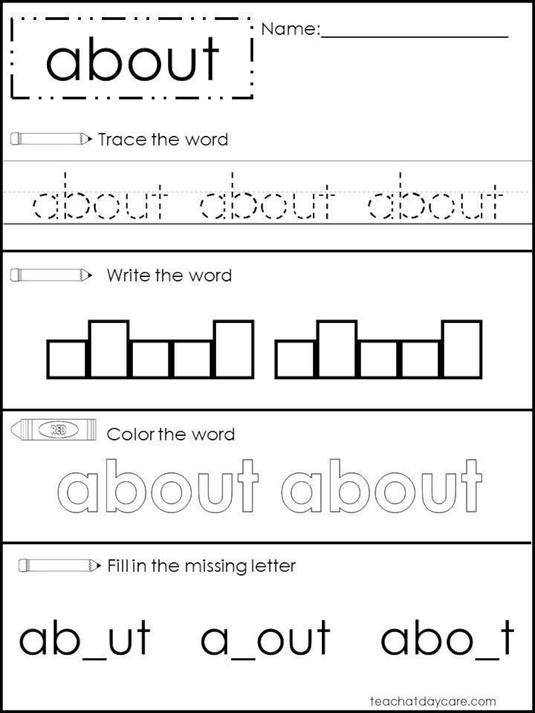 Word Work Worksheets