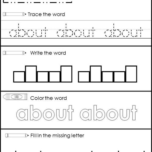 46 Printable Dolch 2nd Grade Word Work Worksheets. 2nd Grade - Etsy Canada