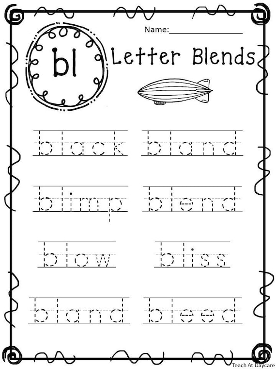 Blends Worksheets For Kindergarten Printable Kids Worksheets