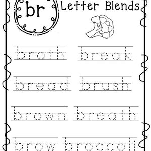 20 Printable Blends Trace the Word Worksheets. Kindergarten-2nd Grade ...
