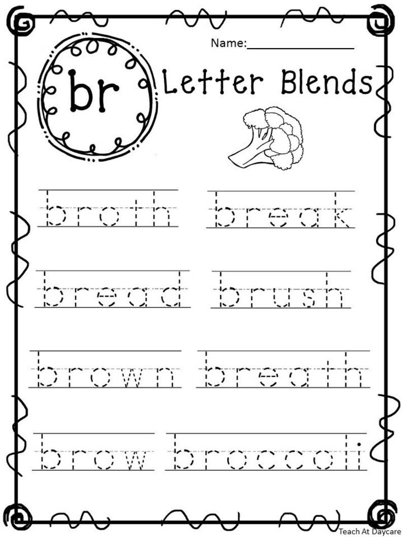20 Printable Blends Trace the Word Worksheets. - Etsy