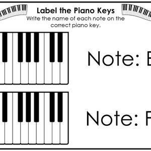 15 Label the Piano Keys Worksheets. Beginning Piano Music. Preschool ...