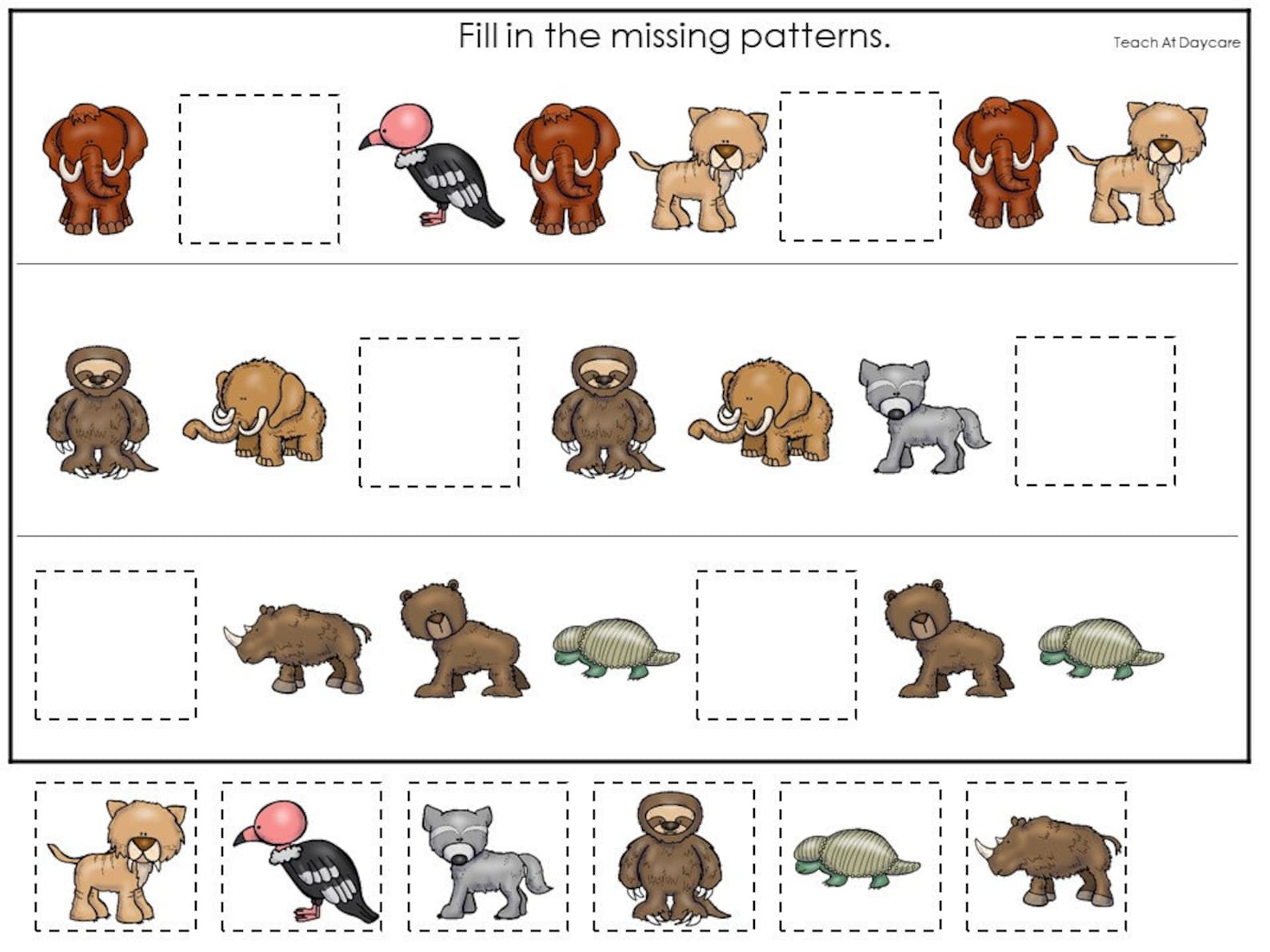 30 Printable Ice Age Animals Preschool Educational Games - Etsy Canada