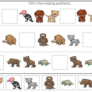 30 Printable Ice Age Animals Preschool Educational Games Download ...