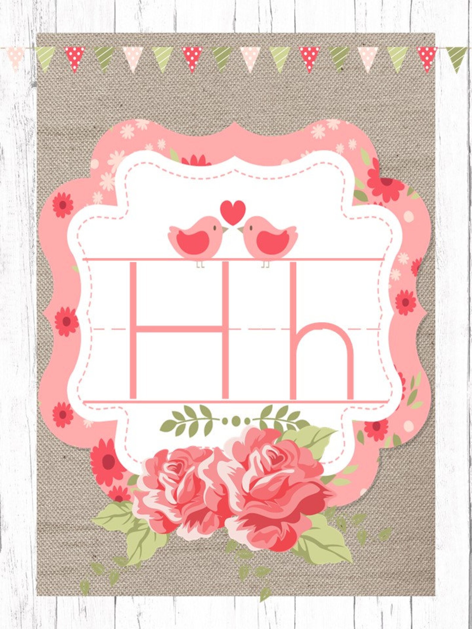 26 Printable Shabby Chic Alphabet Posters. 8x10 Classroom - Etsy