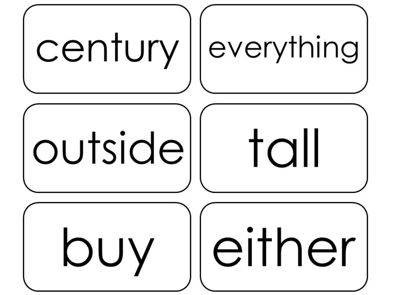 100 Printable Fry's Seventh Hundred Sight Word Flashcards. - Etsy