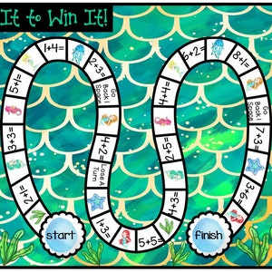 10 Printable Mermaids Themed Kindergarten Math Center Games and ...