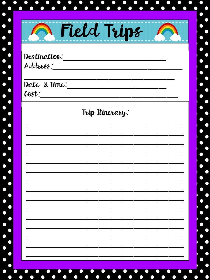 Printable Homeschool Planner, Rainbows, Ribbons Design (PDF) - Etsy