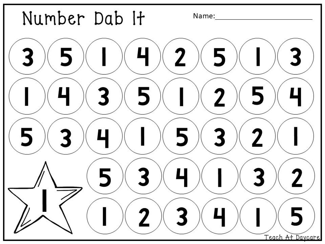 20 Printable Numbers 1-20 Dab It Worksheets. Preschool-kindergarten ...
