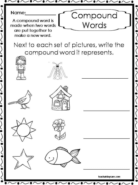 Compound Words Worksheet 2nd Grade