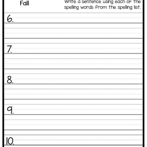 Second Grade Fall Themed Words Spelling Activity. Supplemental ...