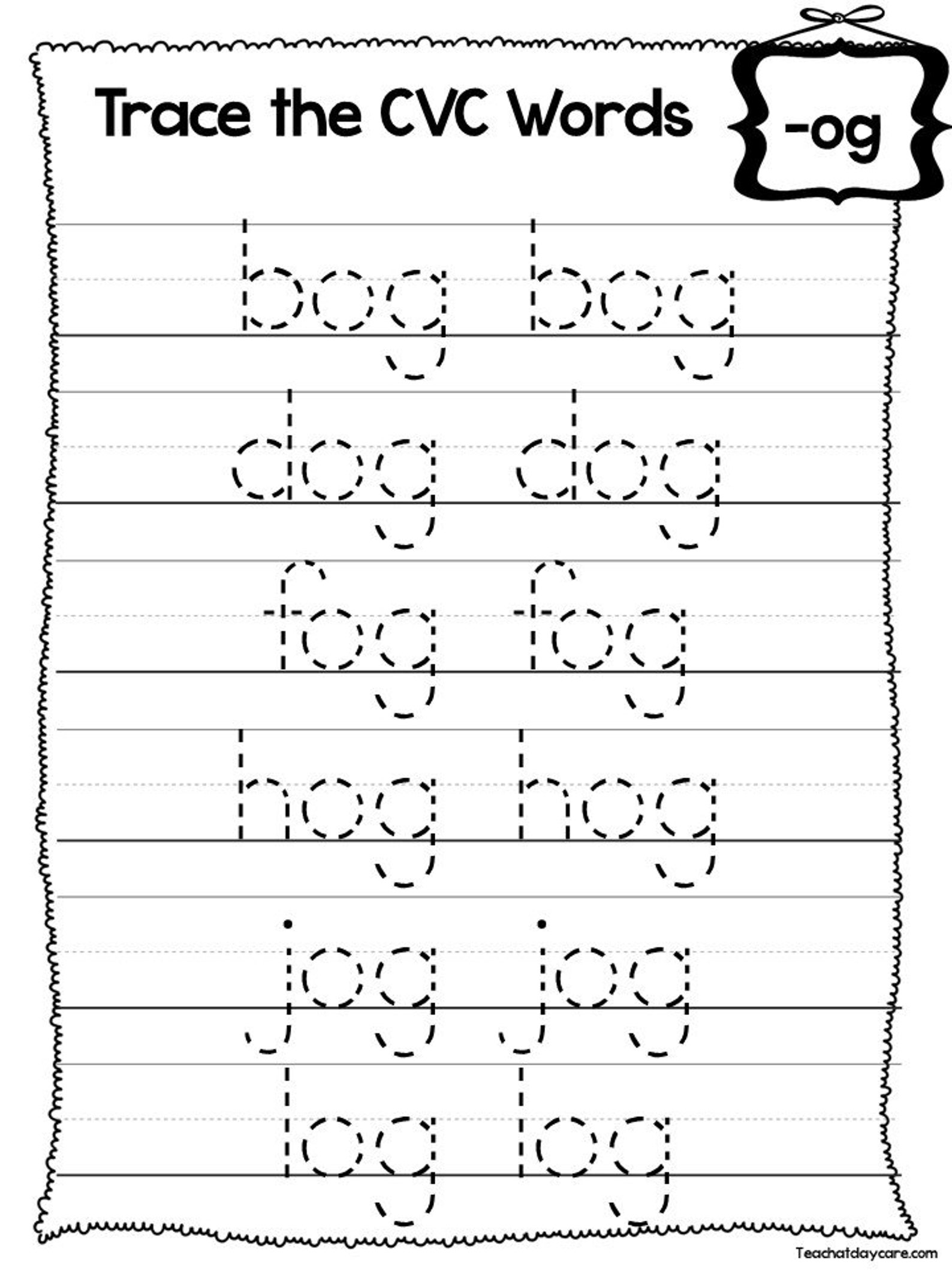 27 Printable Trace the CVC Word Worksheets. Preschool Phonics | Etsy