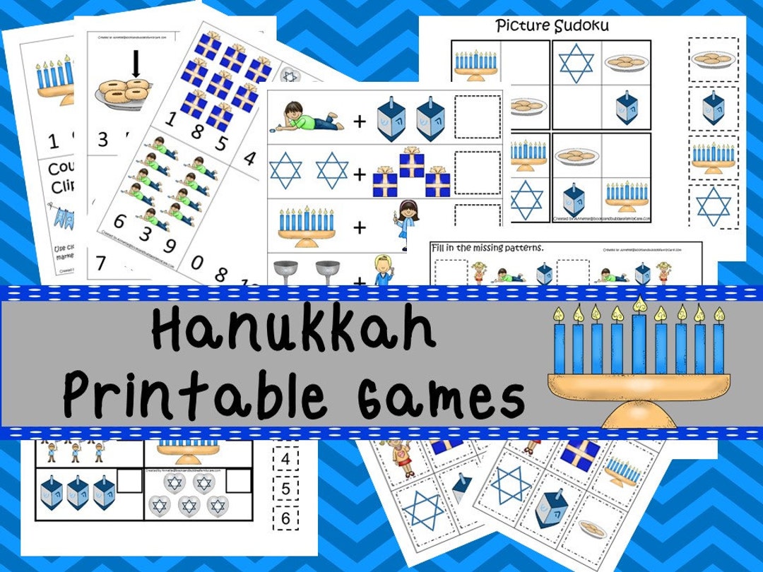 30 Hanukkah Games Download. Games and Activities in PDF Files. - Etsy