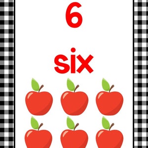 20 Printable Apple Themed Numbers Posters. Numbers 1-20. Classroom Wall ...