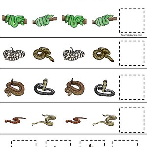 30 Snakes Printable Preschool Educational Games Download. Games and ...