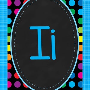 26 Printable Chalkboard Brights Alphabet Posters. 8x10 Classroom ...