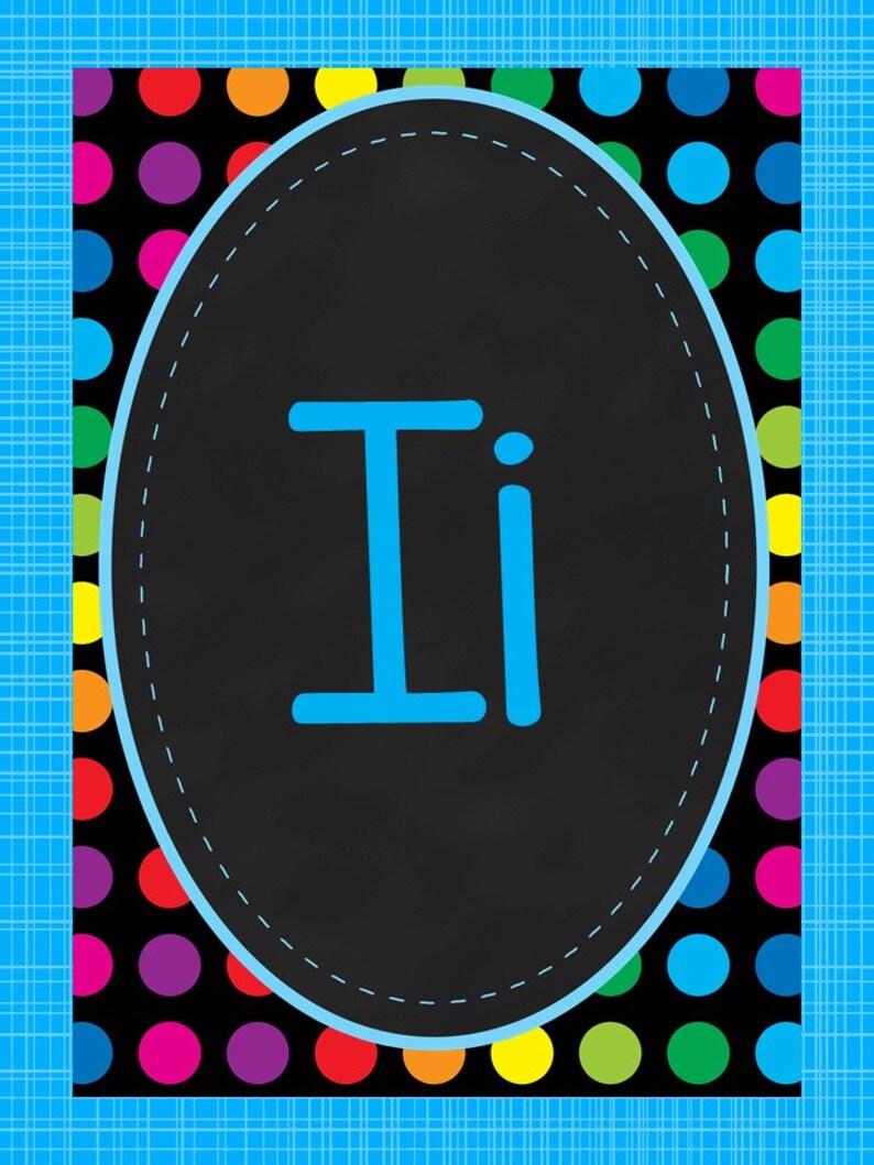 26 Printable Chalkboard Brights Alphabet Posters. 8x10 Classroom ...