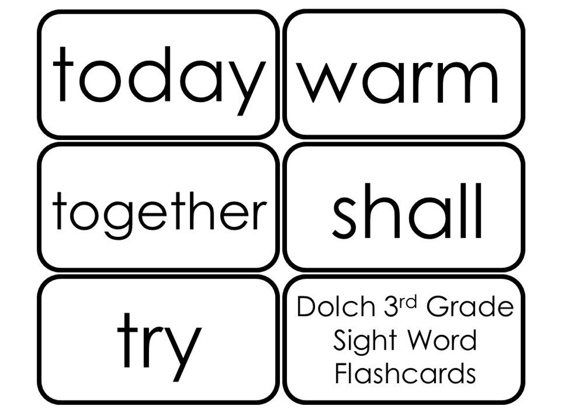 41 Printable Dolch 3rd Grade Sight Word Flashcards. - Etsy