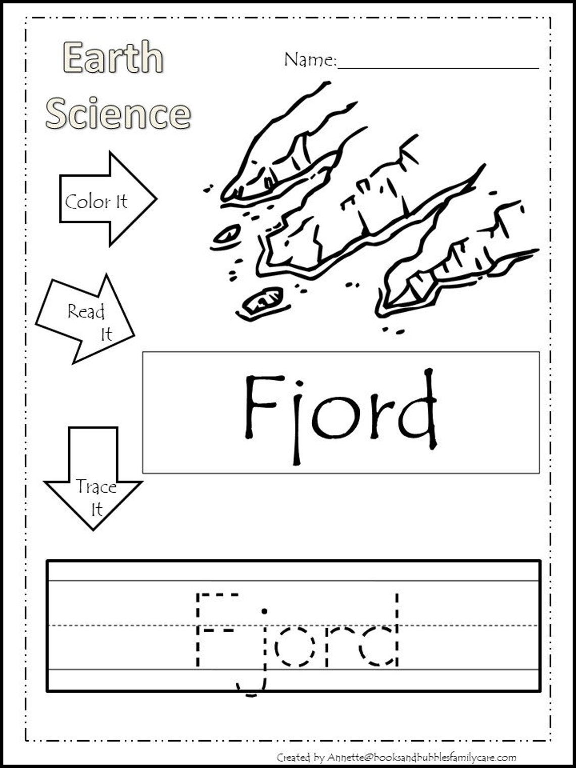 30 Earth Science Printable Worksheets. Color Read Trace Land | Etsy