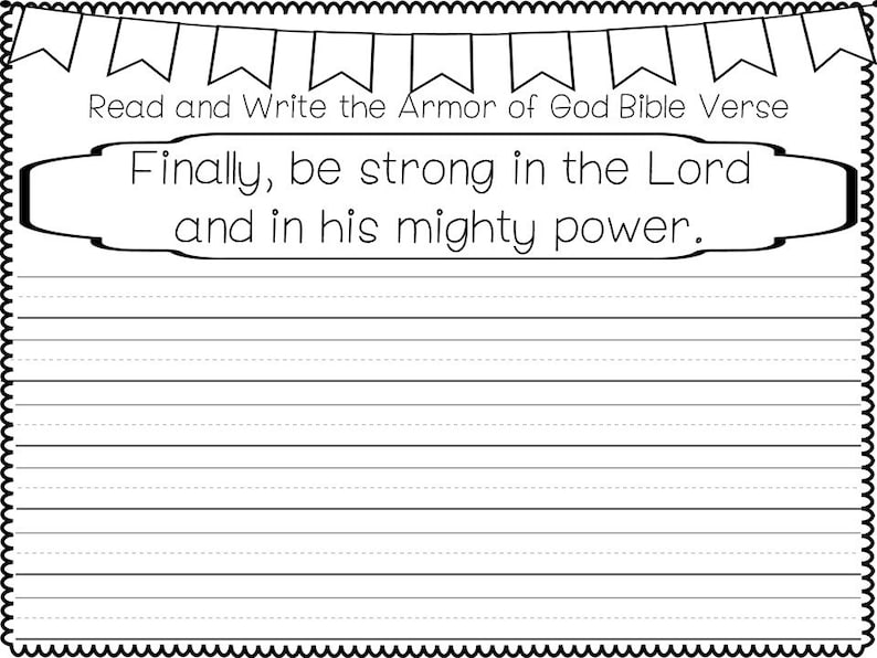 Ephesians 6:10-20 Armor of God Bible Verse Tracing and Handwriting ...
