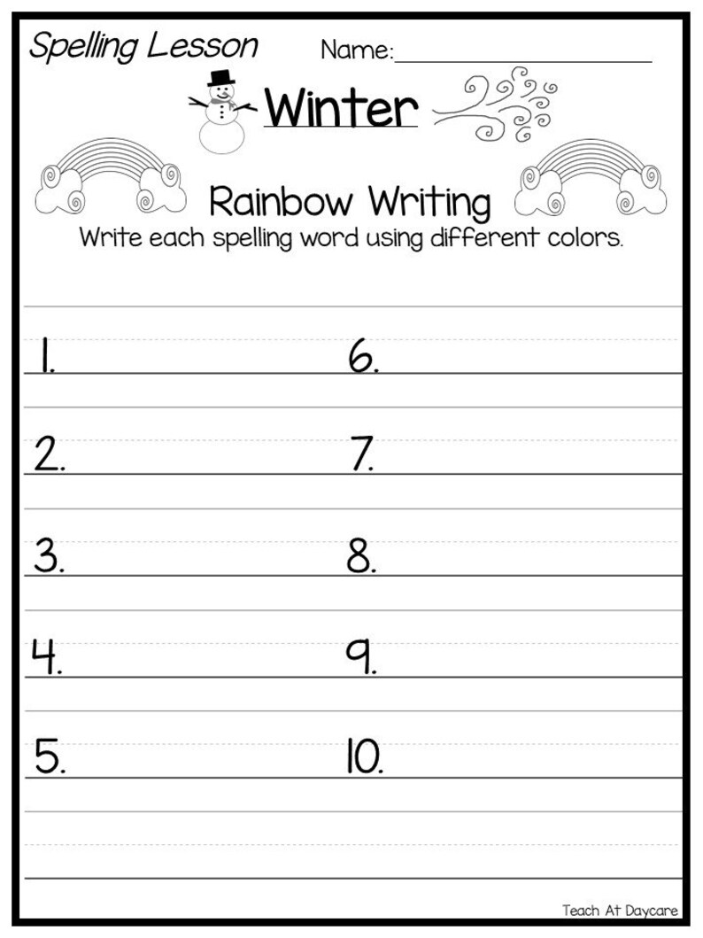 First Grade Winter Themed Words Spelling Activity. Supplemental ...