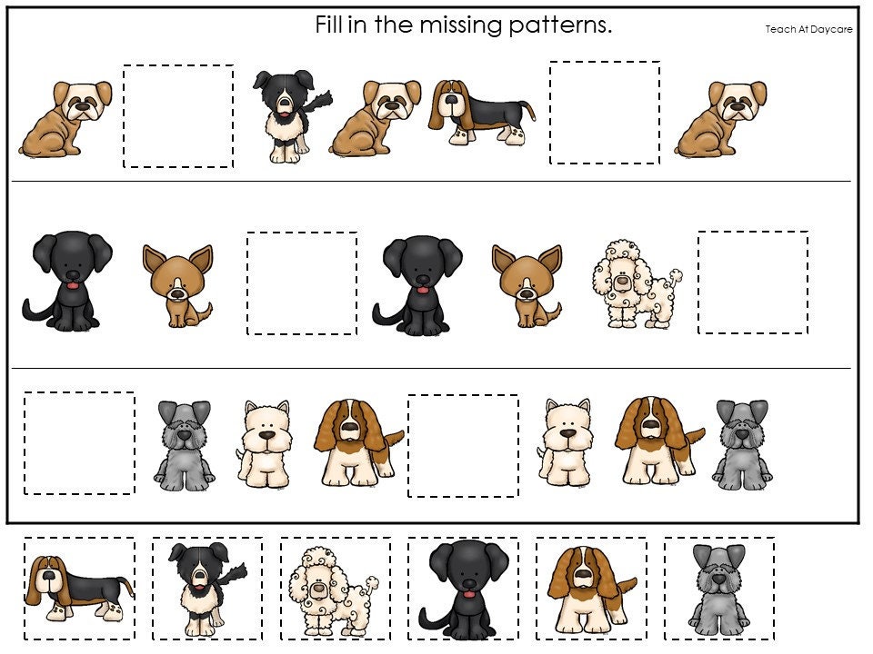 30 Dogs Printable Preschool Games Download. Games and | Etsy