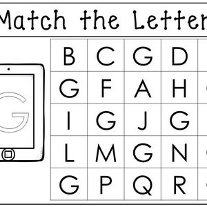 Uppercase Match the Letter Worksheets Work Mats. Preschool-kindergarten ...