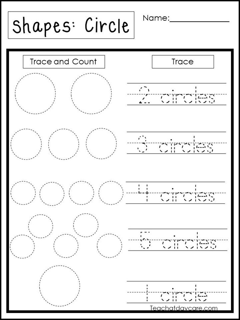 12 Count and Trace the Shapes Preschool and Kindergarten | Etsy