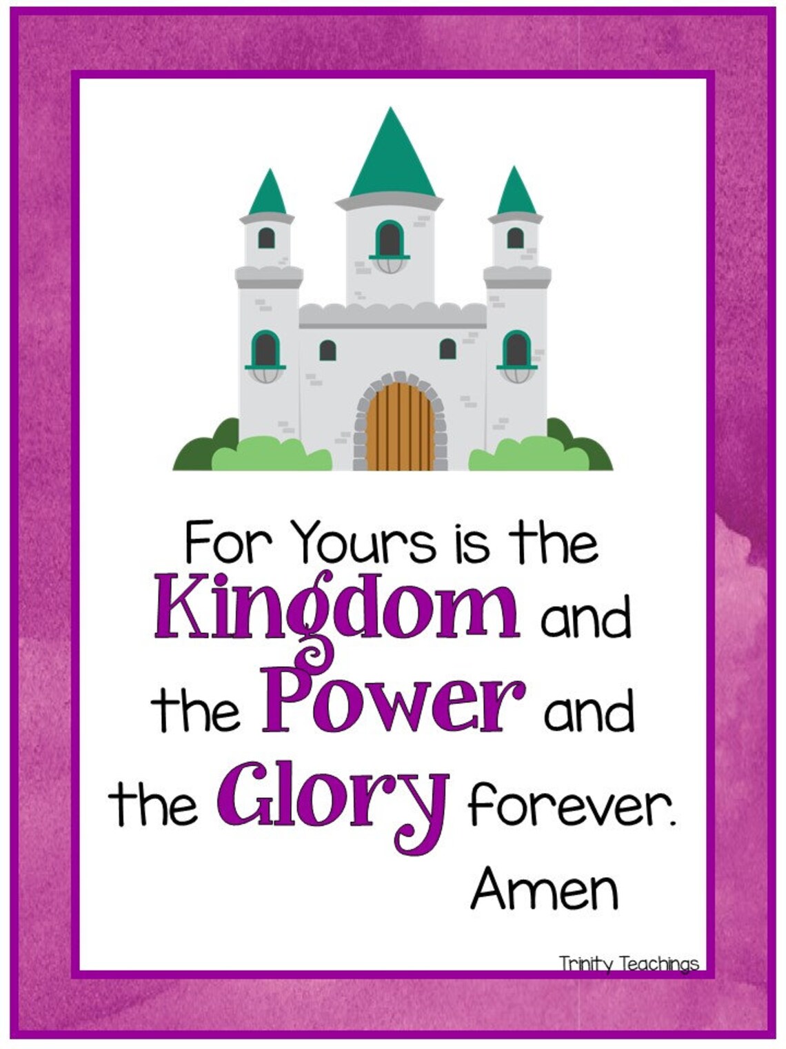 12 the Lord's Prayer Posters. 6 Color, 6 Black and White. Classroom ...