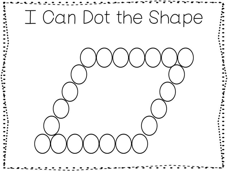 15 I Can Dot the Shapes Preschool and Kindergarten Worksheets. Child ...