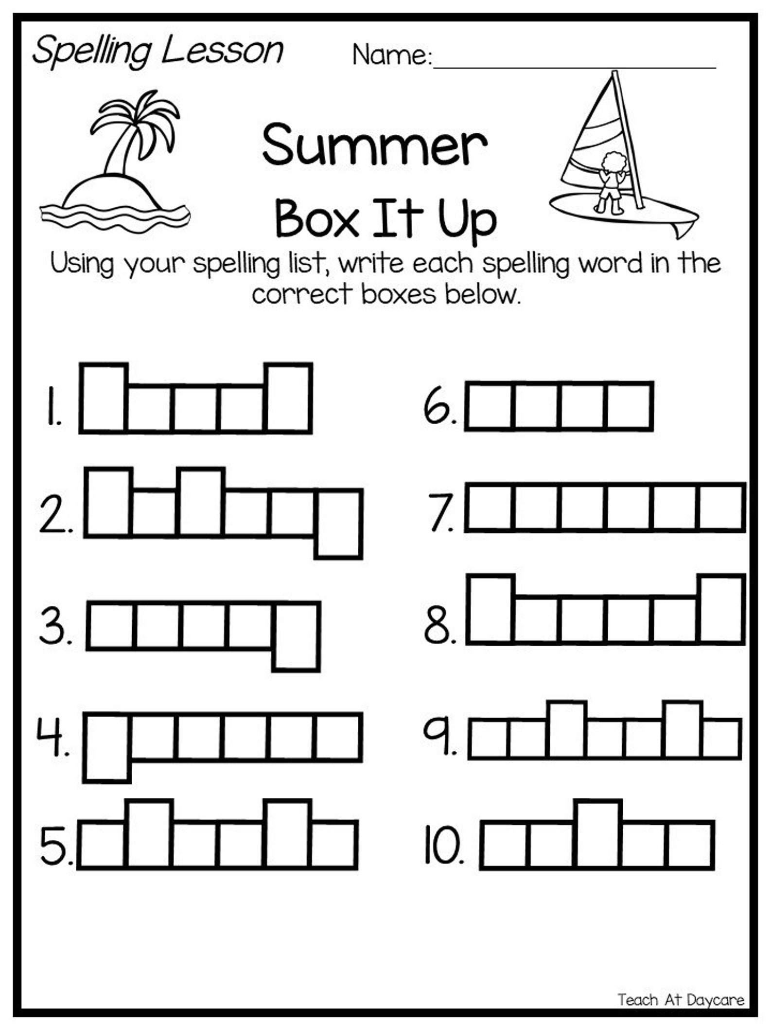 First Grade Summer Themed Words Spelling Activity. | Etsy