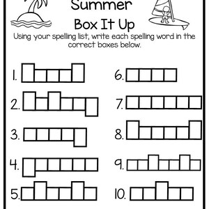 First Grade Summer Themed Words Spelling Activity. Supplemental ...