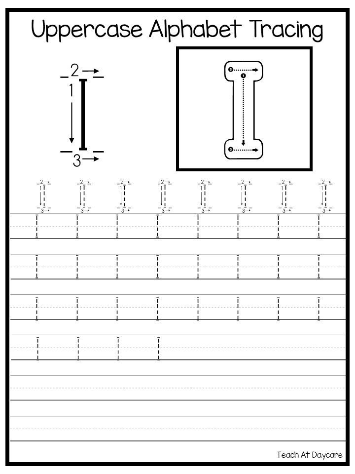 26 Printable Uppercase Alphabet Tracing Worksheets. | Etsy