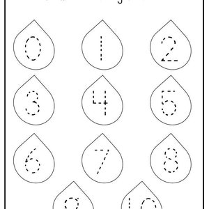 5 Printable Spring Trace the Numbers Worksheets. Preschool-kindergarten ...