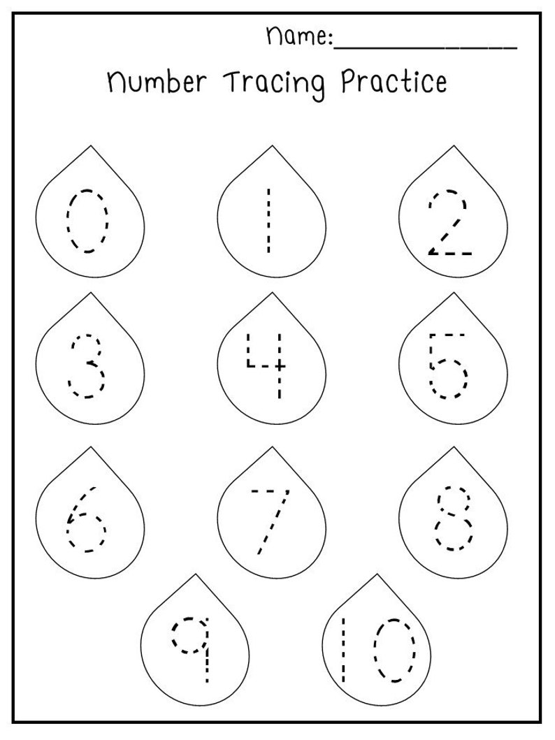 5 Printable Spring Trace the Numbers Worksheets. Preschool-kindergarten ...
