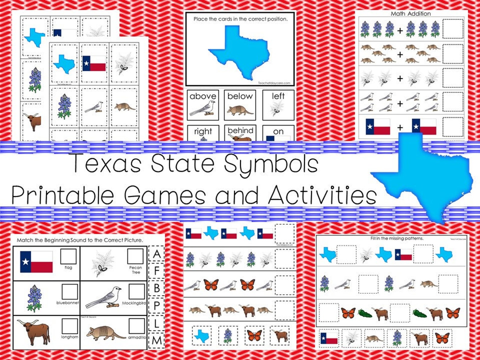 30 Texas State Symbols Themed Learning Games Download. ZIP | Etsy