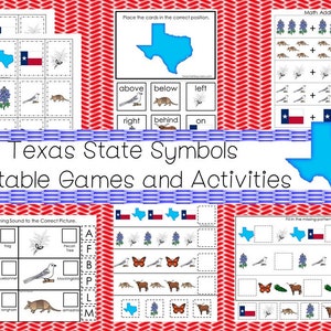 30 Texas State Symbols Themed Learning Games Download. ZIP File ...