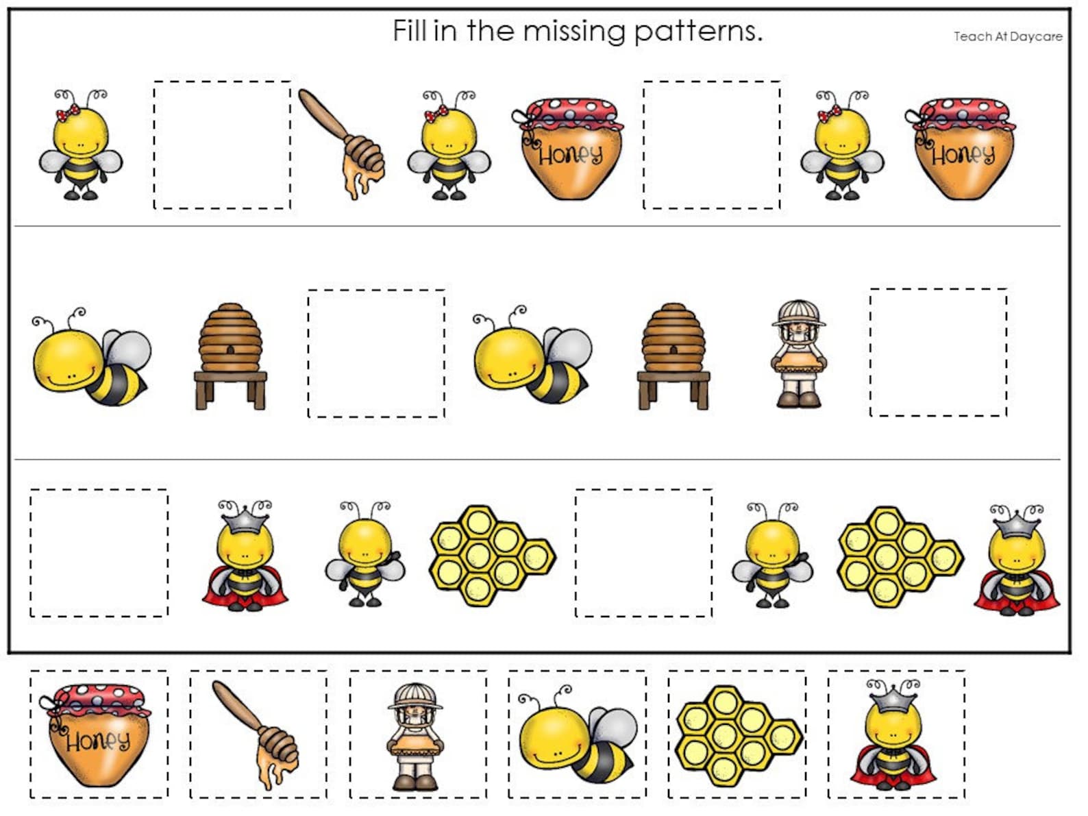 30 Honey Bee Preschool Learning Games Download. Games and | Etsy