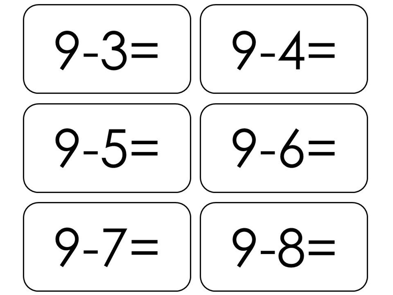 91 Printable Subtraction Flashcards. Facts 0-12. Preschool - Etsy