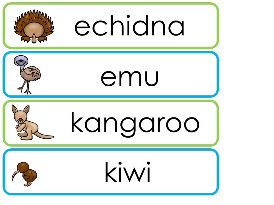 Australian Animals Single Week Themed Word Wall Set. Classroom - Etsy