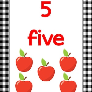 20 Printable Apple Themed Numbers Posters. Numbers 1-20. Classroom Wall ...
