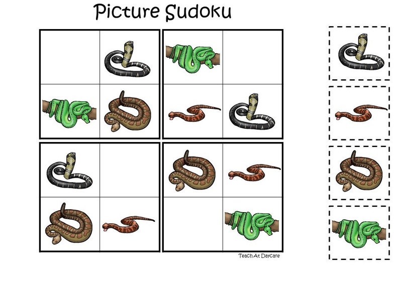 30 Snakes Printable Preschool Educational Games Download. - Etsy