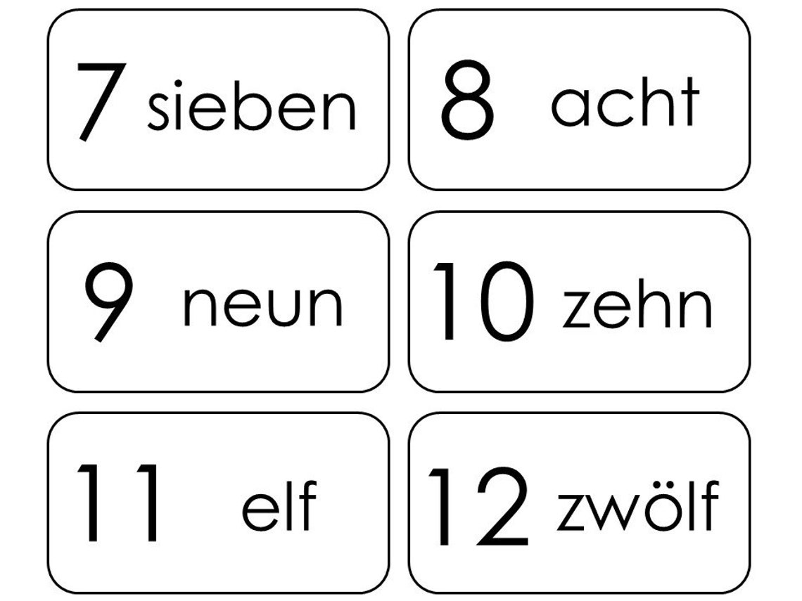 20 Printable German Numbers 1-20 Flashcards. Preschool Thru - Etsy