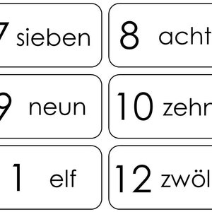 20 Printable German Numbers 1-20 Flashcards. Preschool Thru Third Grade ...