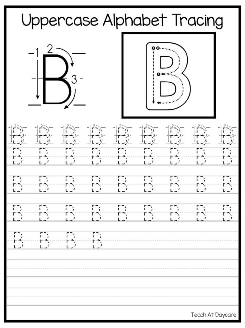 26 Printable Uppercase Alphabet Tracing Worksheets. | Etsy