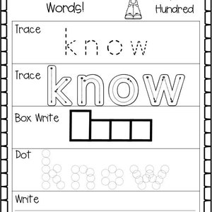100 Printable Let's Learn Fry 2nd Hundred Sight Words Worksheets. 2nd ...